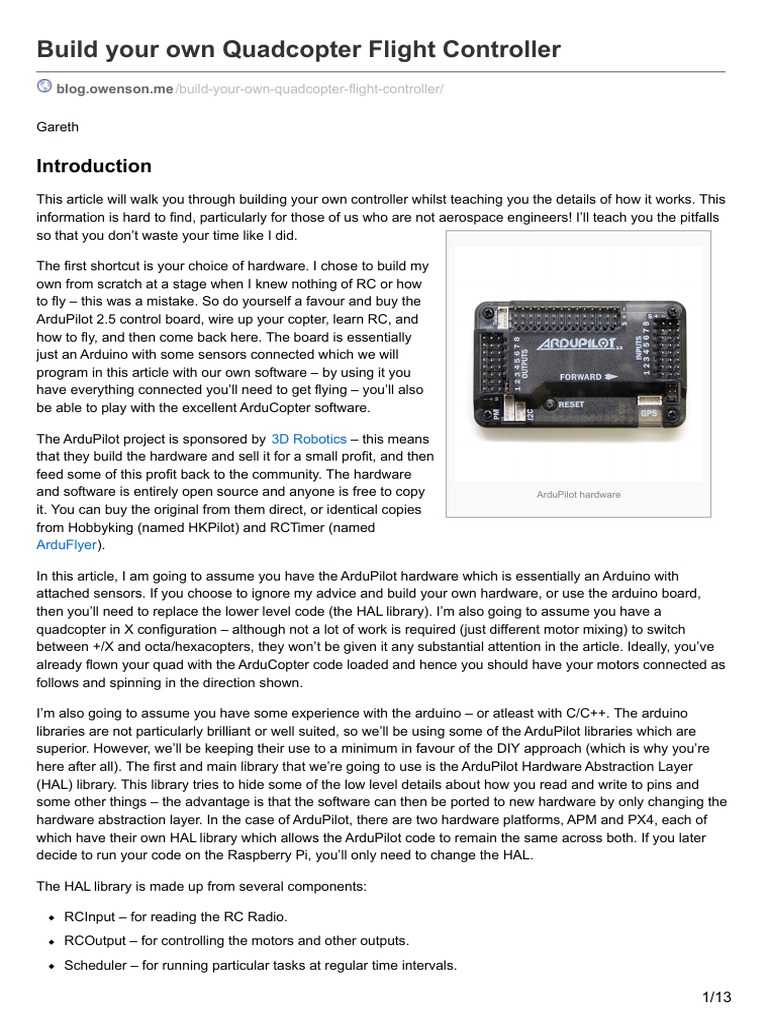 Build Your Own Quadcopter Flight Controller Pdf Gyroscope Rotation