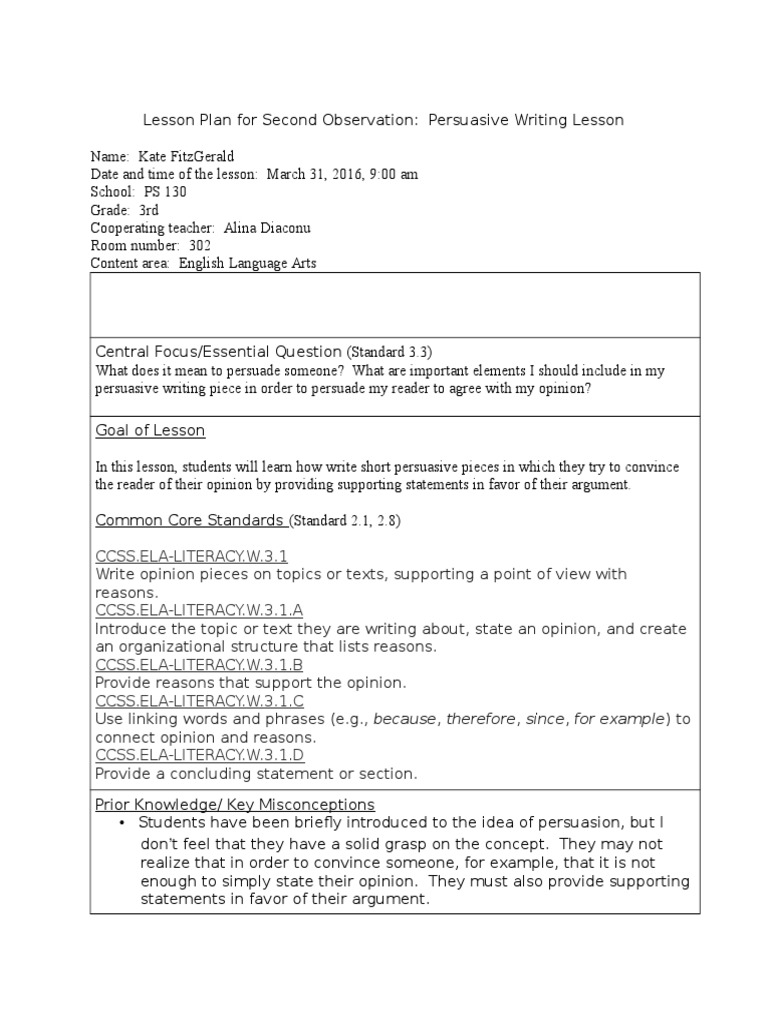 Persuasive Writing Lesson Revised | PDF | Persuasion | Semiotics
