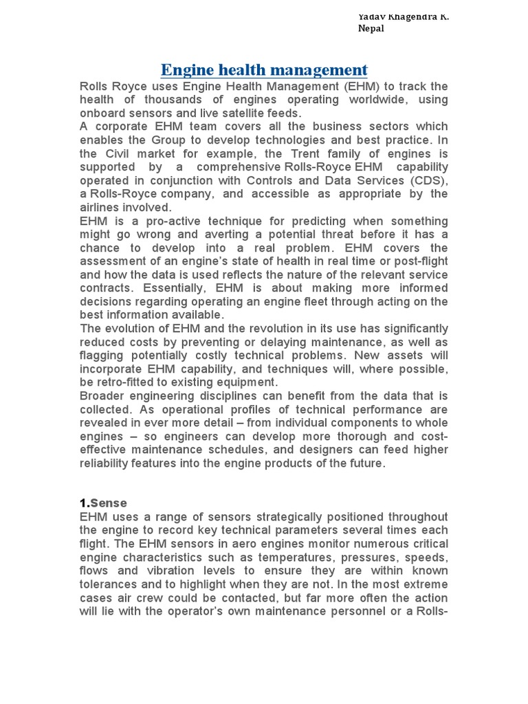 Engine Health Management | PDF | Takeoff | Aircraft