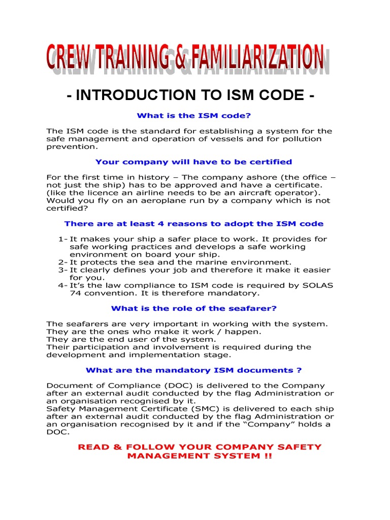 Presentation of ISM Code | PDF