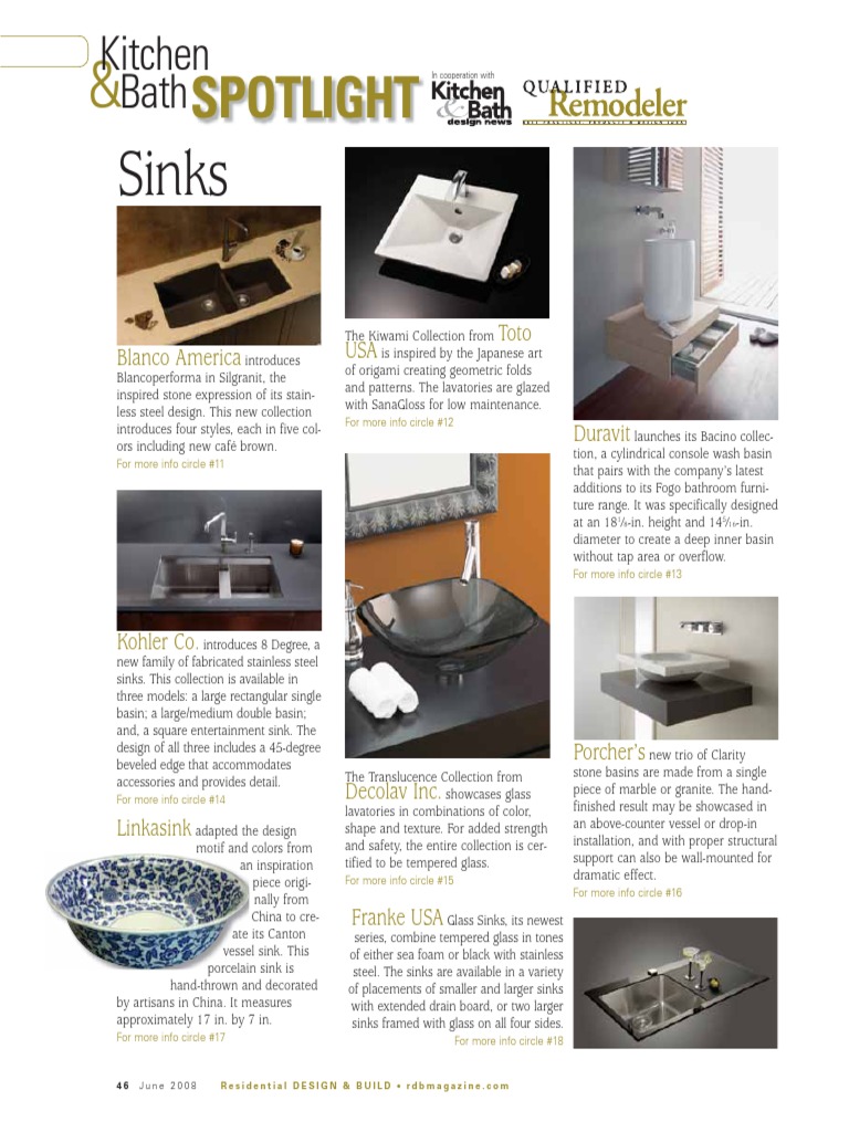 Sinks: Spotlight | PDF | Sink | Decorative Arts