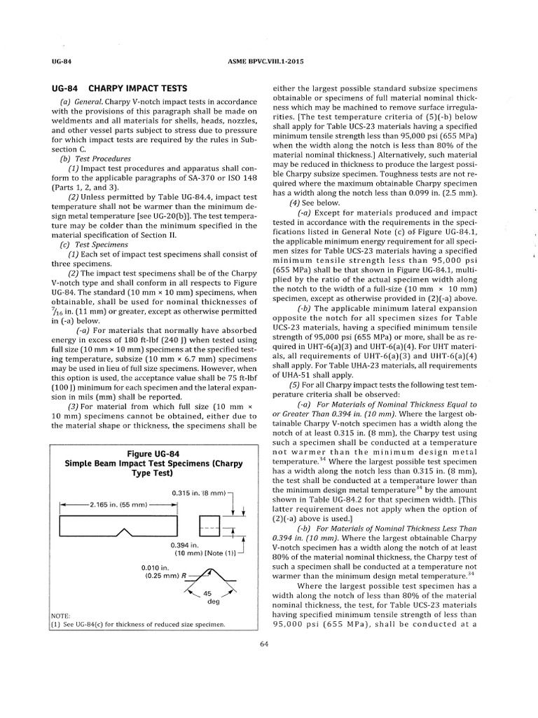 Charpy Impact Test Requirement | PDF