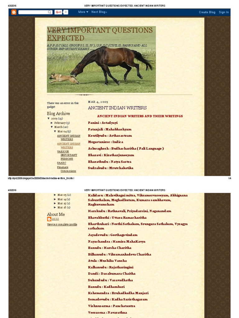 Ancient Indian Writers Overview | PDF