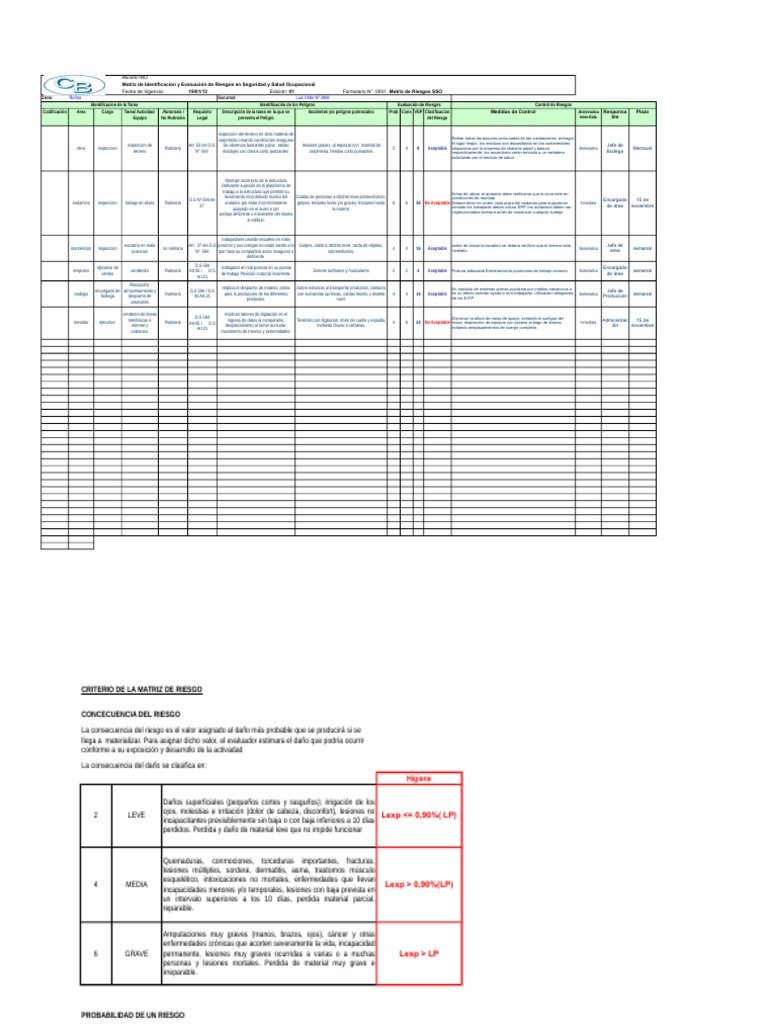 Matriz Bios | PDF | Andamio | Riesgo