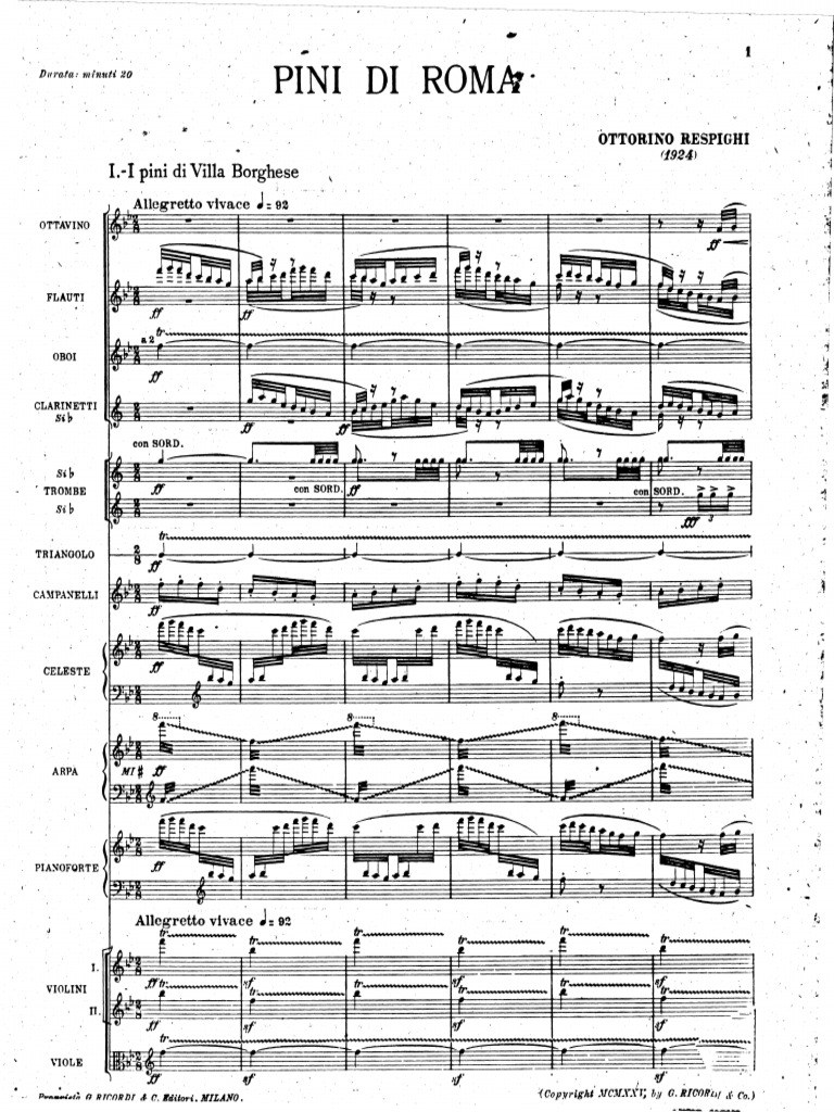 Respighi Pines of Rome | PDF