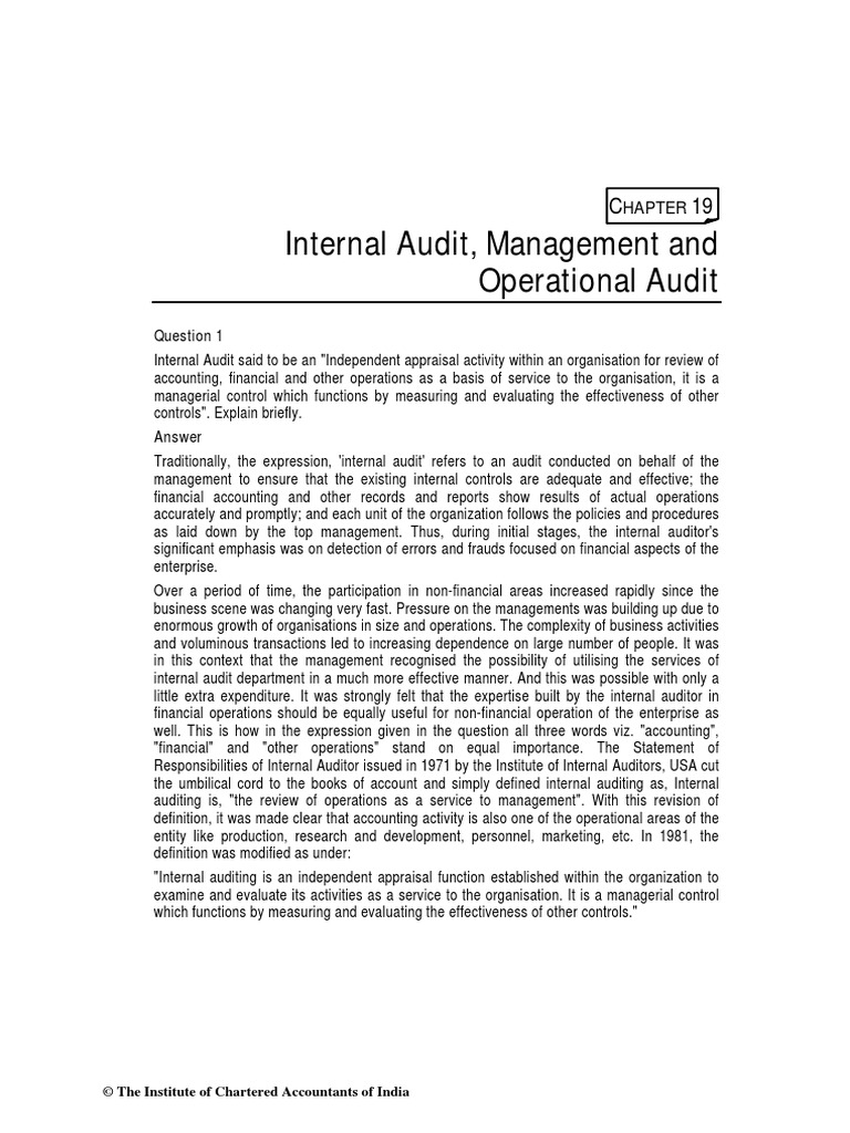 Operational Audit | PDF | Internal Audit | Audit