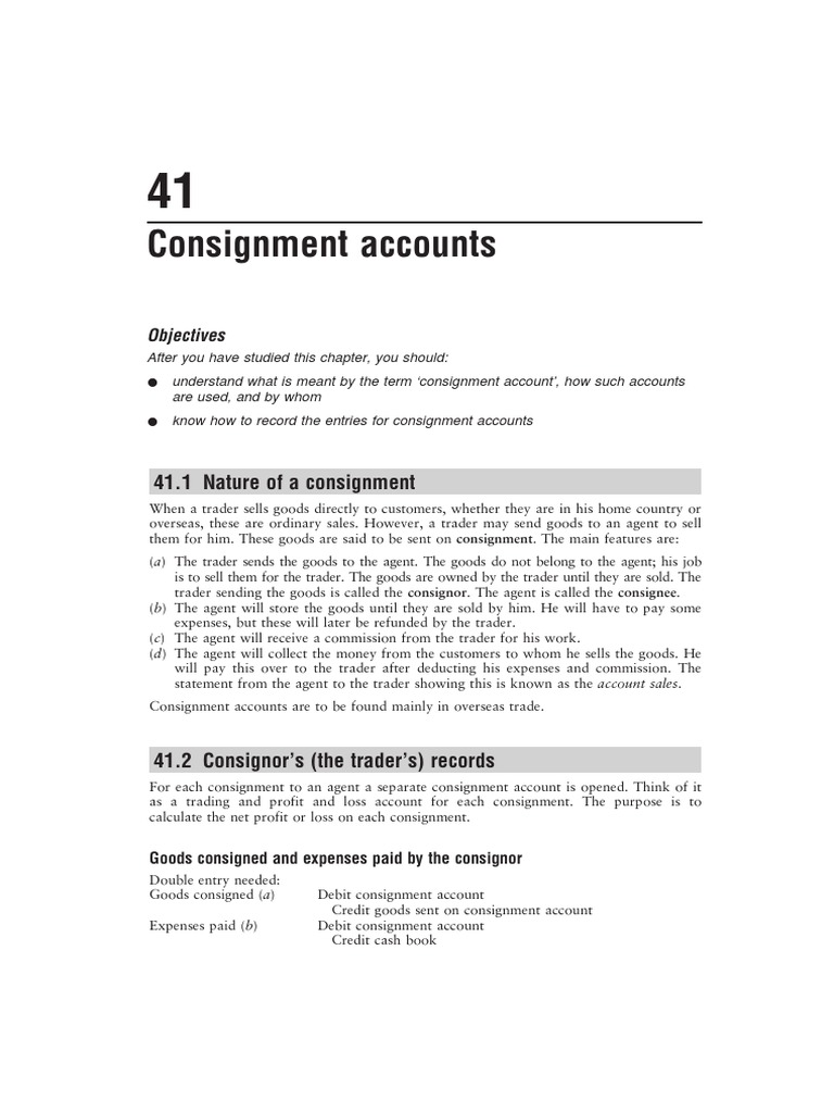 Consignment Account | PDF