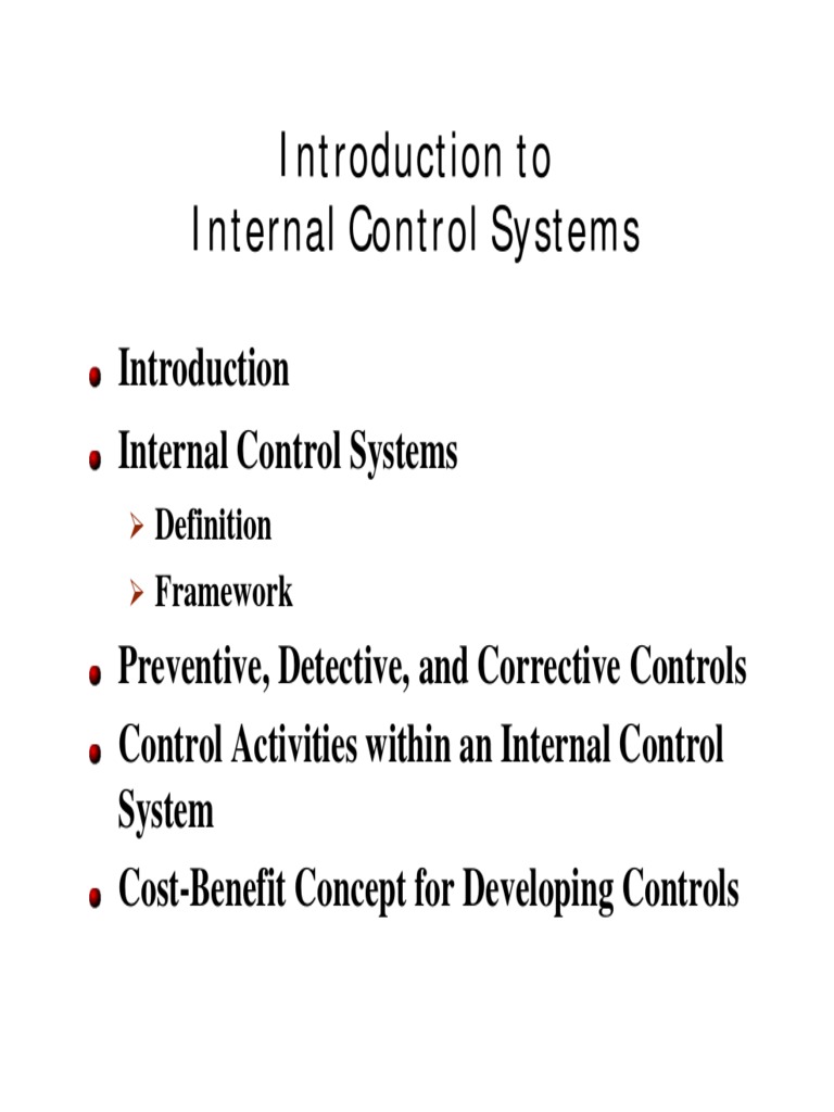 Introduction To Internal Control System | PDF | Economies | Accounting ...
