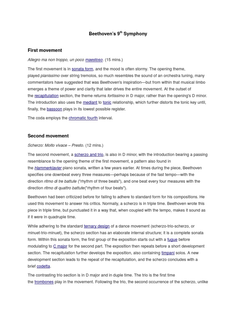 Beethoven's 9th Symphony | PDF | Symphony No. 9 (Beethoven) | Classical ...