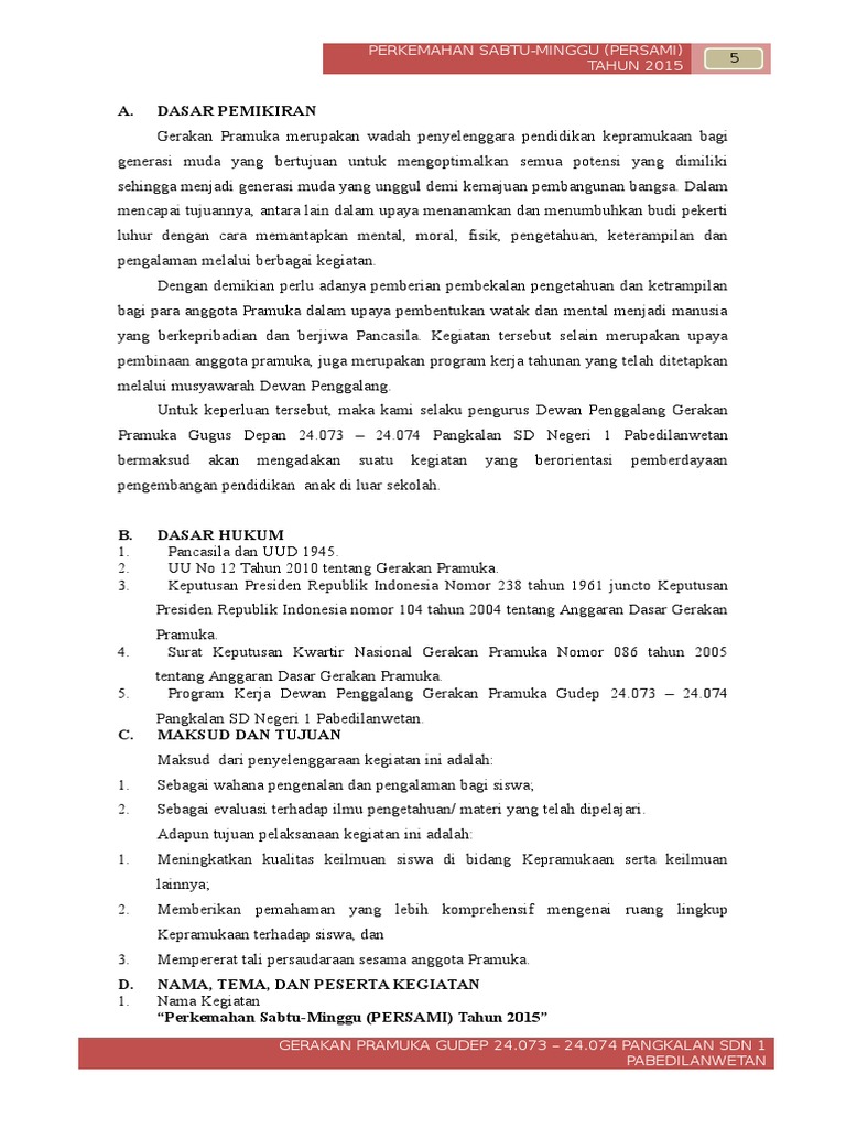 Contoh Proposal Persami | PDF