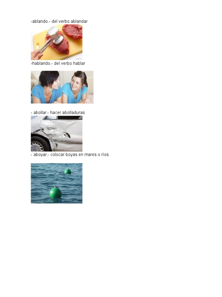 10 Palabras Homofonas Con Su Imagen Cada Una | PDF