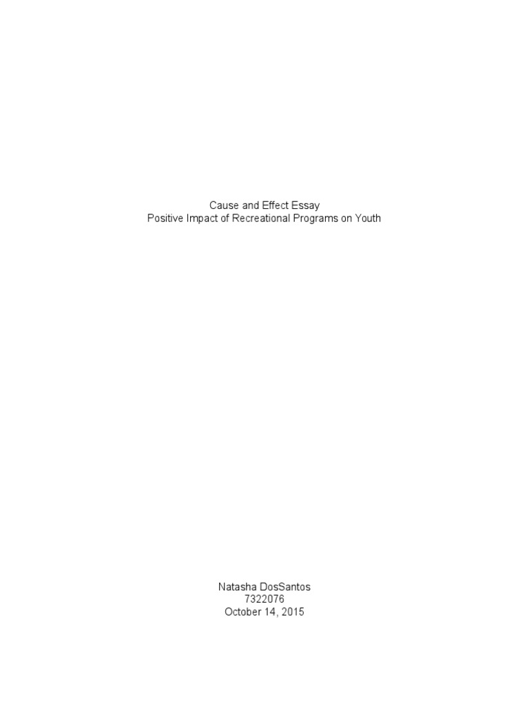 Cause and Effect Essay Outline - Natasha | PDF | Adolescence | Psychology