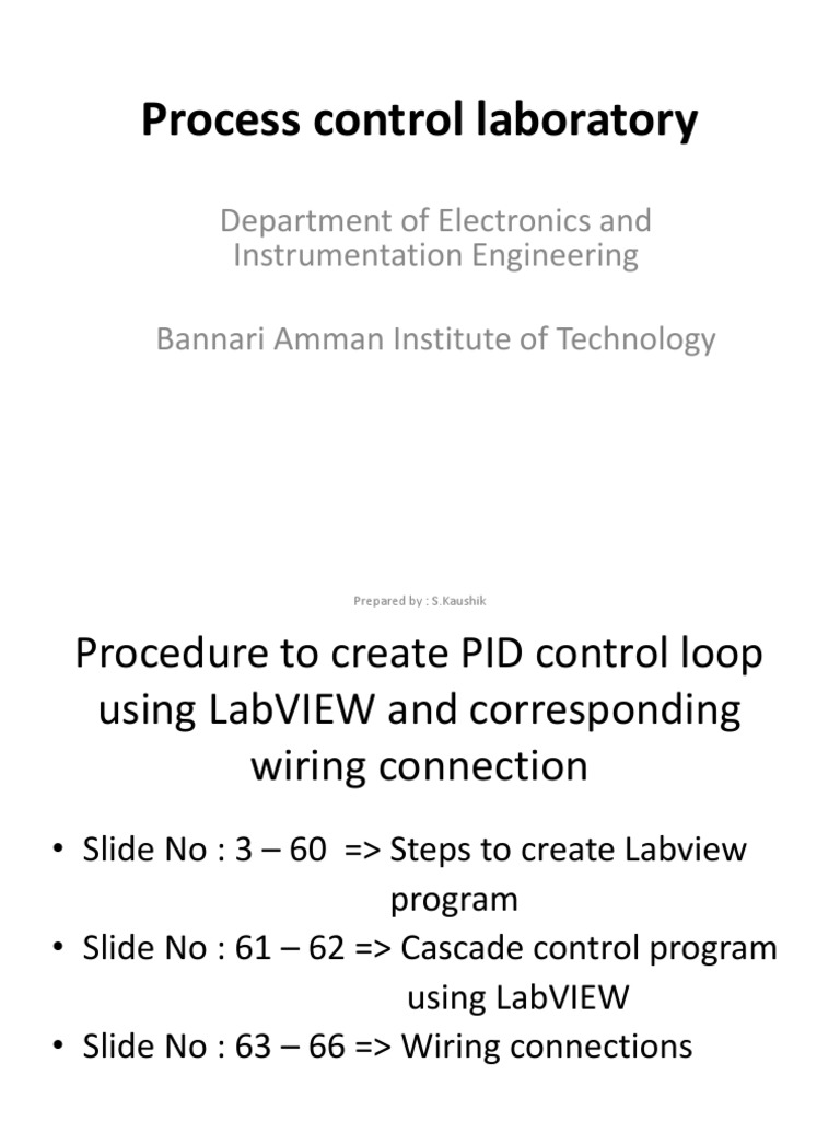 PID Control Using LabVIEW in Process Control Laboratory | PDF | Usb ...
