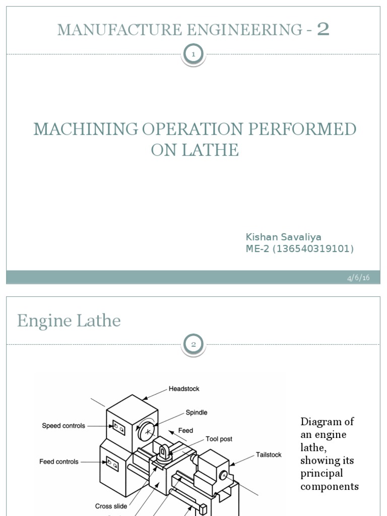 Lathe Machine Operations | PDF