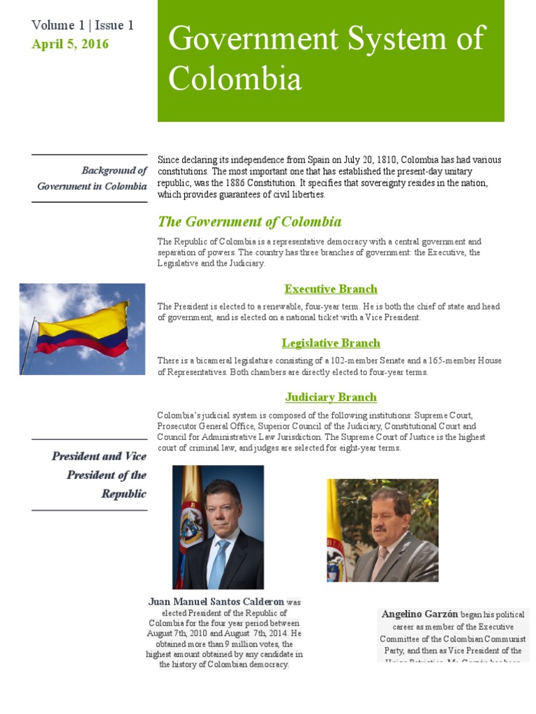 Colombia's Government Structure Explained | PDF