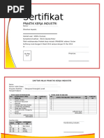 Contoh Sertifikat PKL 2023 | PDF