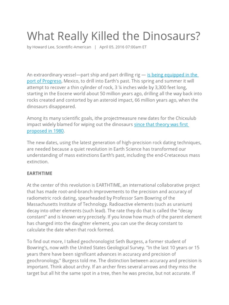 What Really Killed The Dinosaurs | PDF | Geology | Physical Sciences