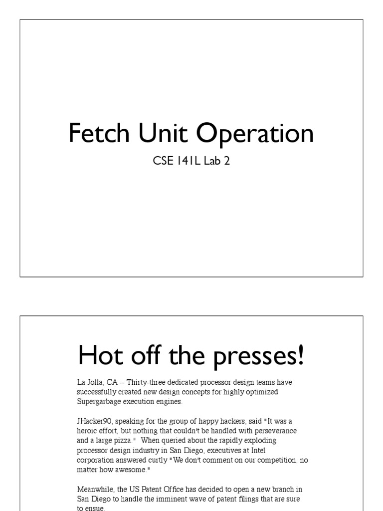 03 Fetch Unit Operation | PDF | Central Processing Unit | Digital ...