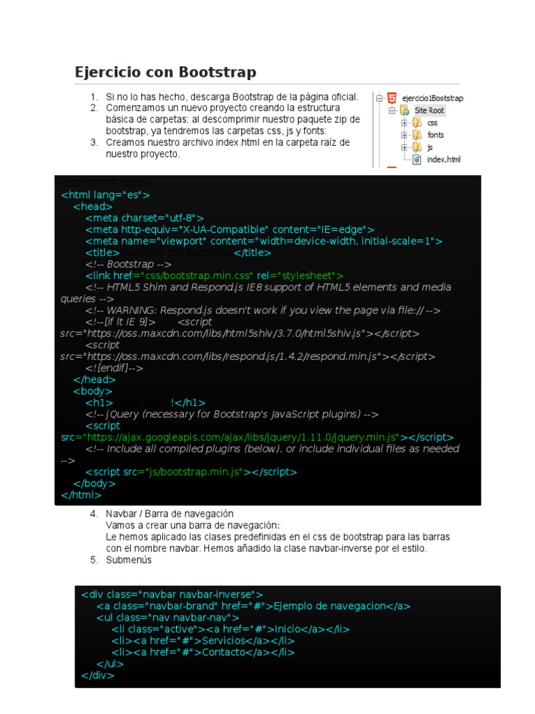Tutorial Bootstrap: Navbar y Carousel | PDF | Desarrollo web ...