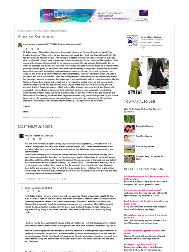 Einstein Syndrome - Circle of Moms | PDF | Autism | Autism Spectrum