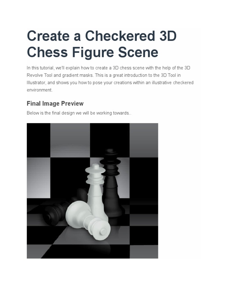 Adobe Ilustrator CS6 - Create A Checkered 3D Chess Figure Scene | PDF ...