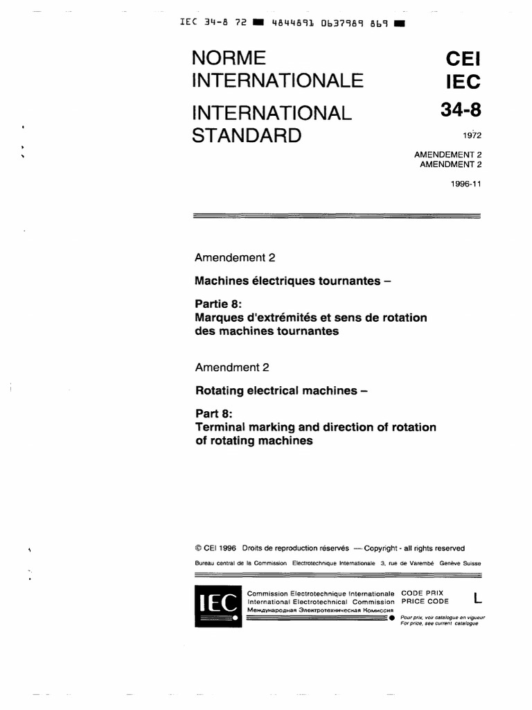 Iec 60034-8 | PDF | International Electrotechnical Commission ...