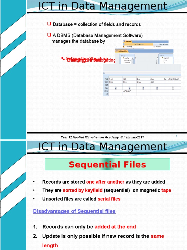 ICT in Data Management | Databases | File System