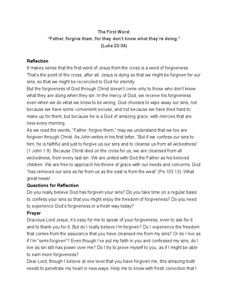 7 Last Words | PDF | Forgiveness | Jesus