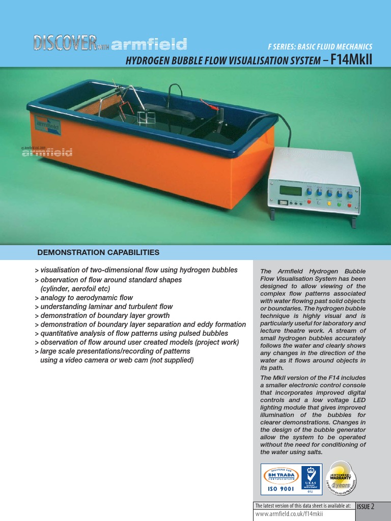 Hydrogen Bubble Flow Visualisation System Datasheet | PDF | Fluid Mechanics | Electric Current