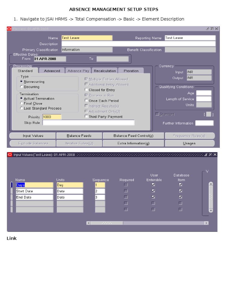 Oracle Absence Management Setup Guide | PDF | Accrual | Payroll
