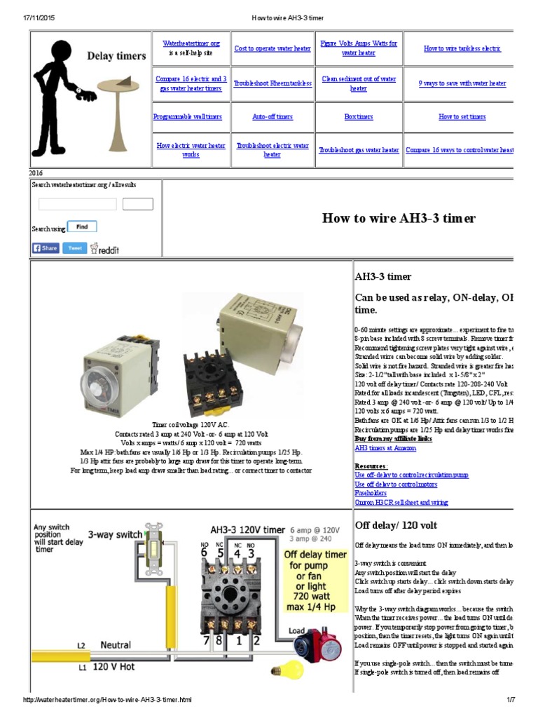 How To Wire AH3-3 Timer | PDF | Electrical Connector | Relay