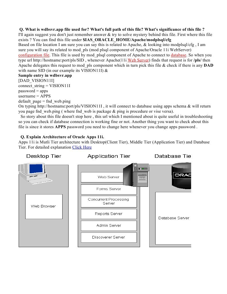 Apps 11i FAQ | PDF | Oracle Database | Web Server