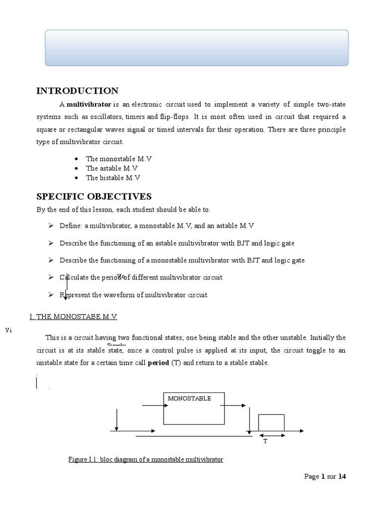 Multivibrator Bon | PDF | Electrical Engineering | Electronic Engineering