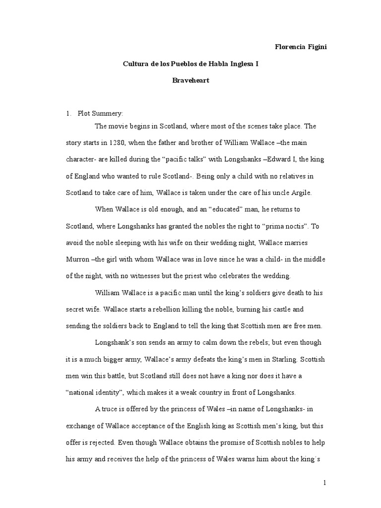 Braveheart Summary | PDF | Unrest | Violence