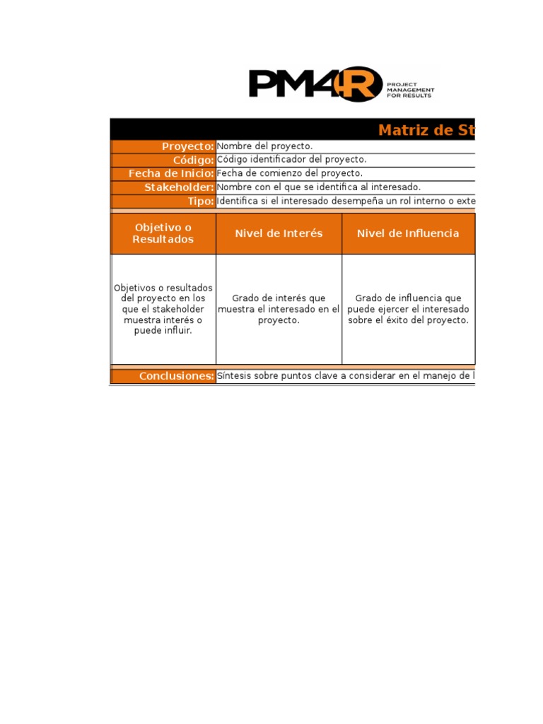03 Matriz de Stakeholders - Plantilla y Ejemplos | Grupo de interés ...