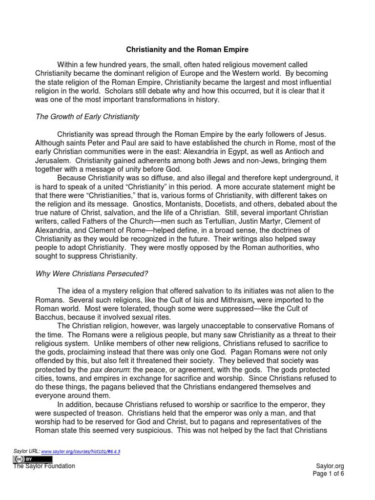 Rise of Christianity in the Roman Empire | PDF | Constantine The Great ...