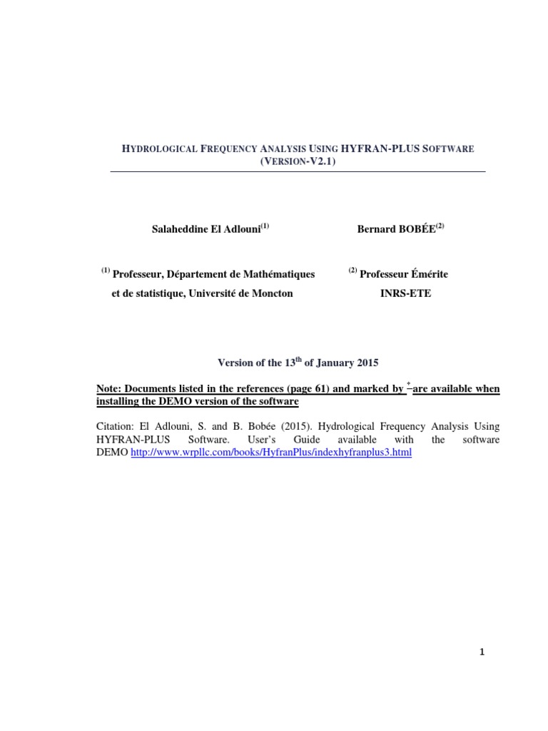 Hyfran Plus Guide Ev 13janv2015 F | PDF | Akaike Information Criterion ...