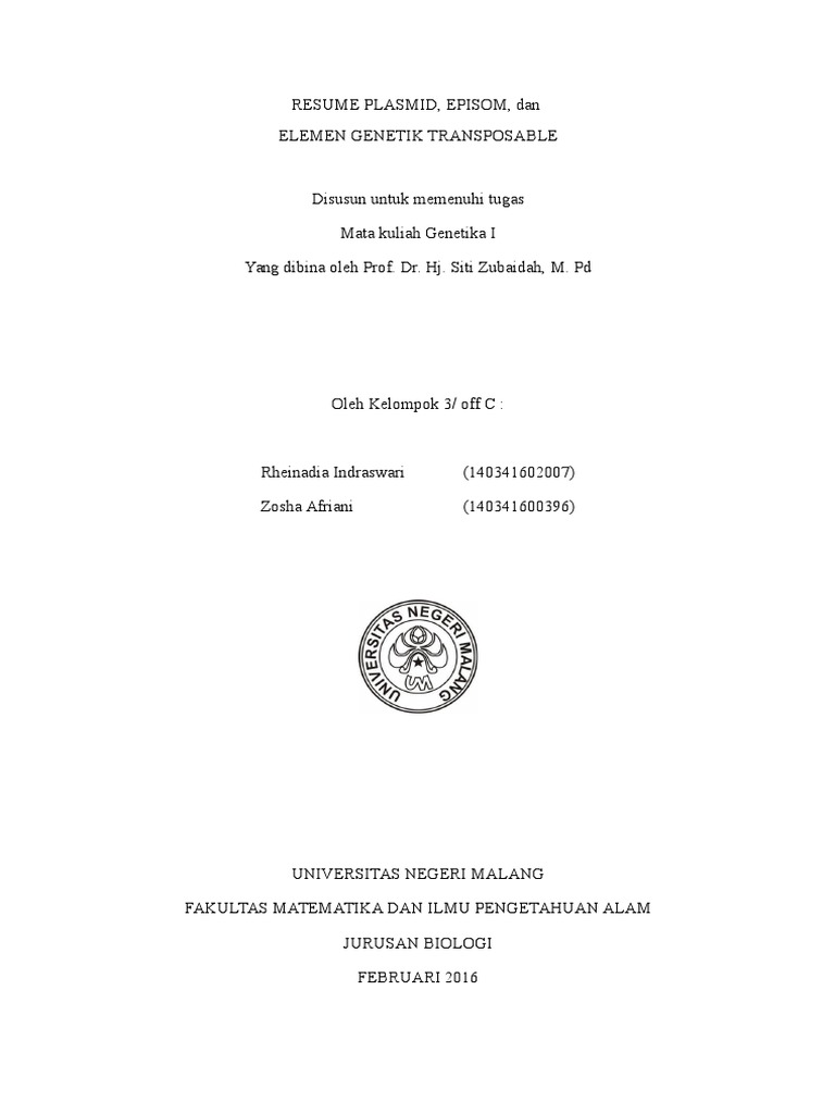 Plasmid Dan Episom | PDF