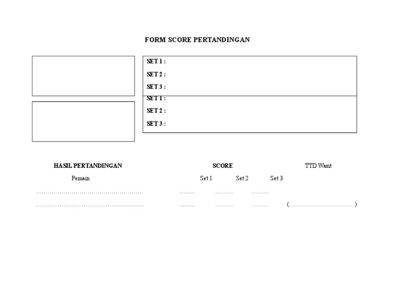 Pertandingan Skor dan Hasil Form | PDF | Games & Activities