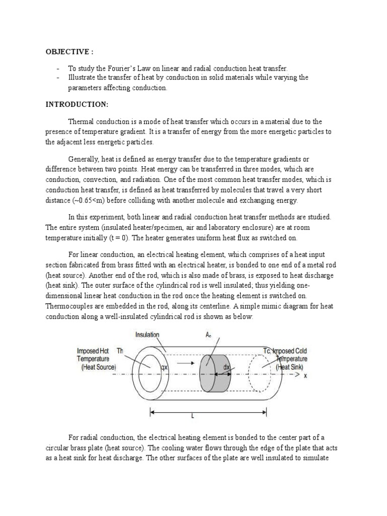 Exp 1 Fourier’s Law | Thermal Conduction | Heat Transfer