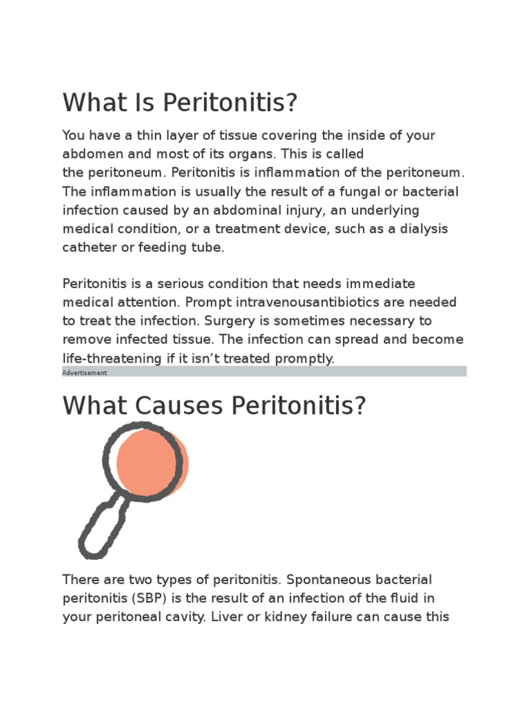 What Is Peritonitis | PDF | Peritoneum | Dialysis