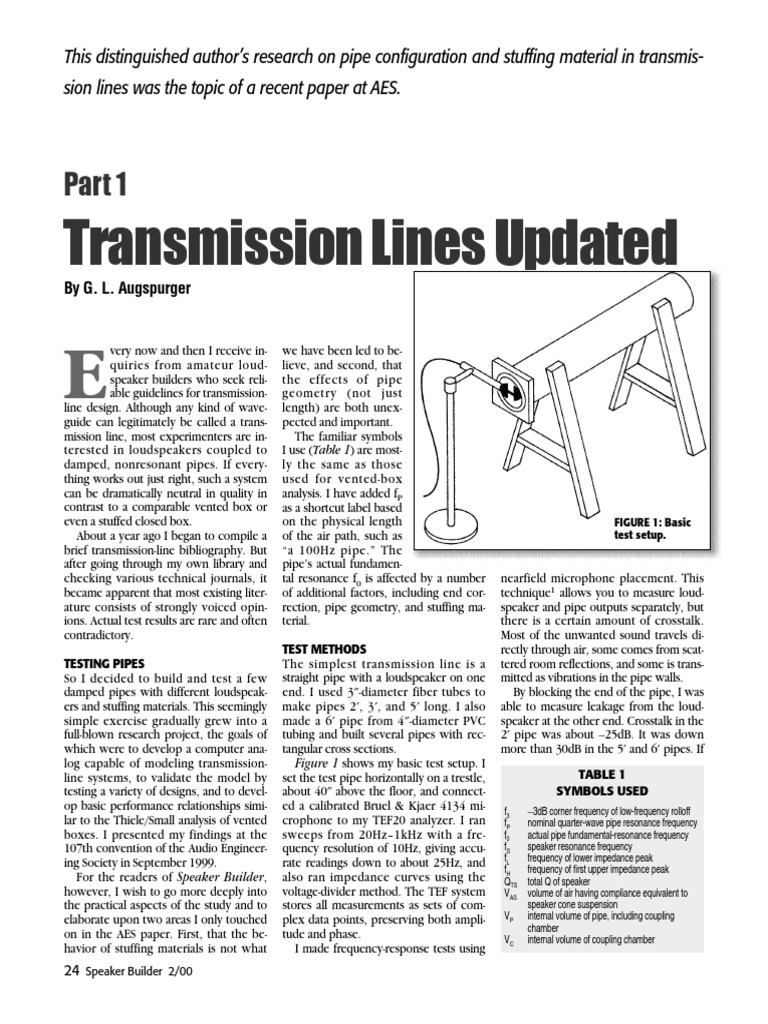 Transmission Line Speaker Design Insights | PDF | Loudspeaker ...