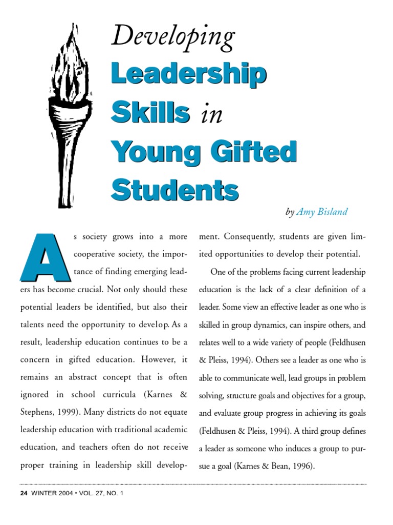 Developing Leadership Skills in Young Gifted Students | PDF ...