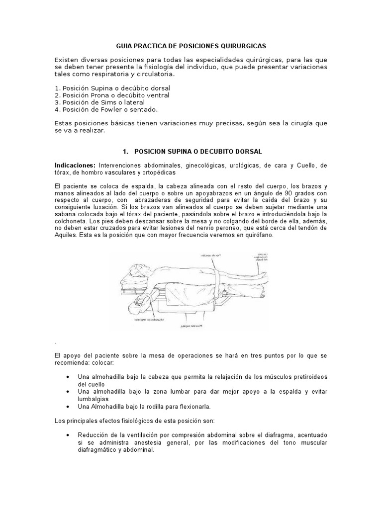Guia Practica de Posiciones Quirurgicas | PDF | Rodilla | Abdomen