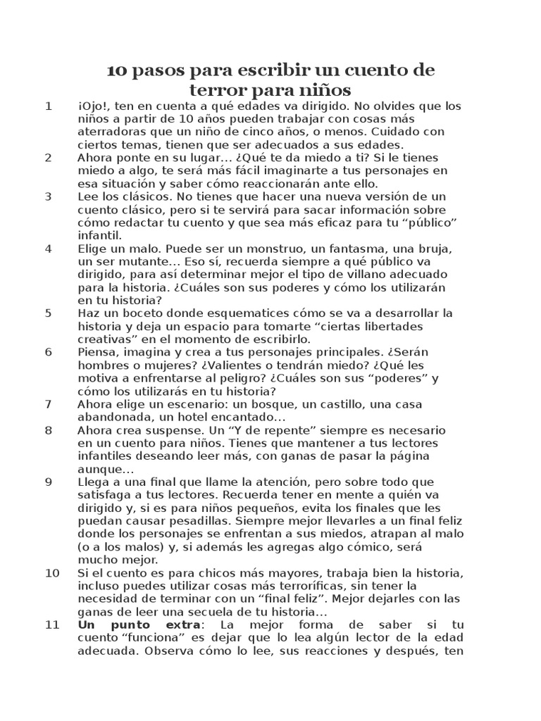 Escribir cuentos de terror para niños | PDF | Ficción general