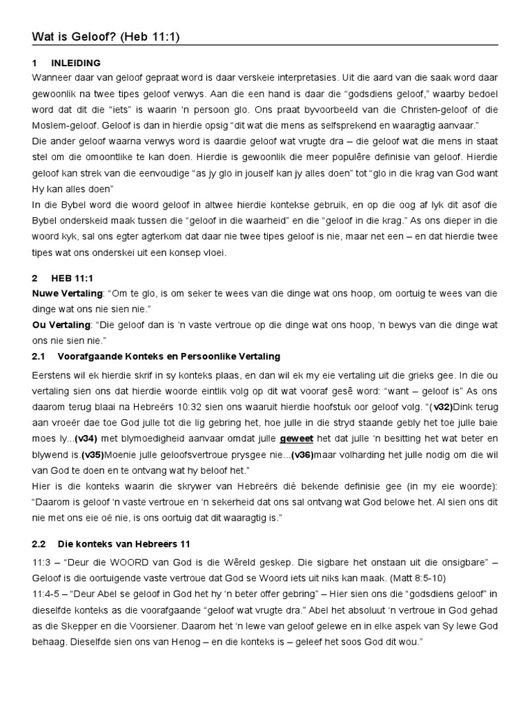 Preek 2016-04-03 - Wat Is Geloof | PDF