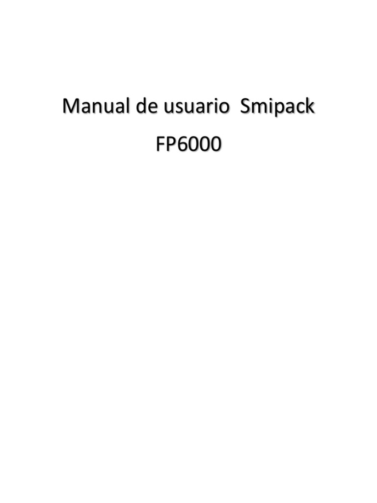 Manual FP6000 | PDF