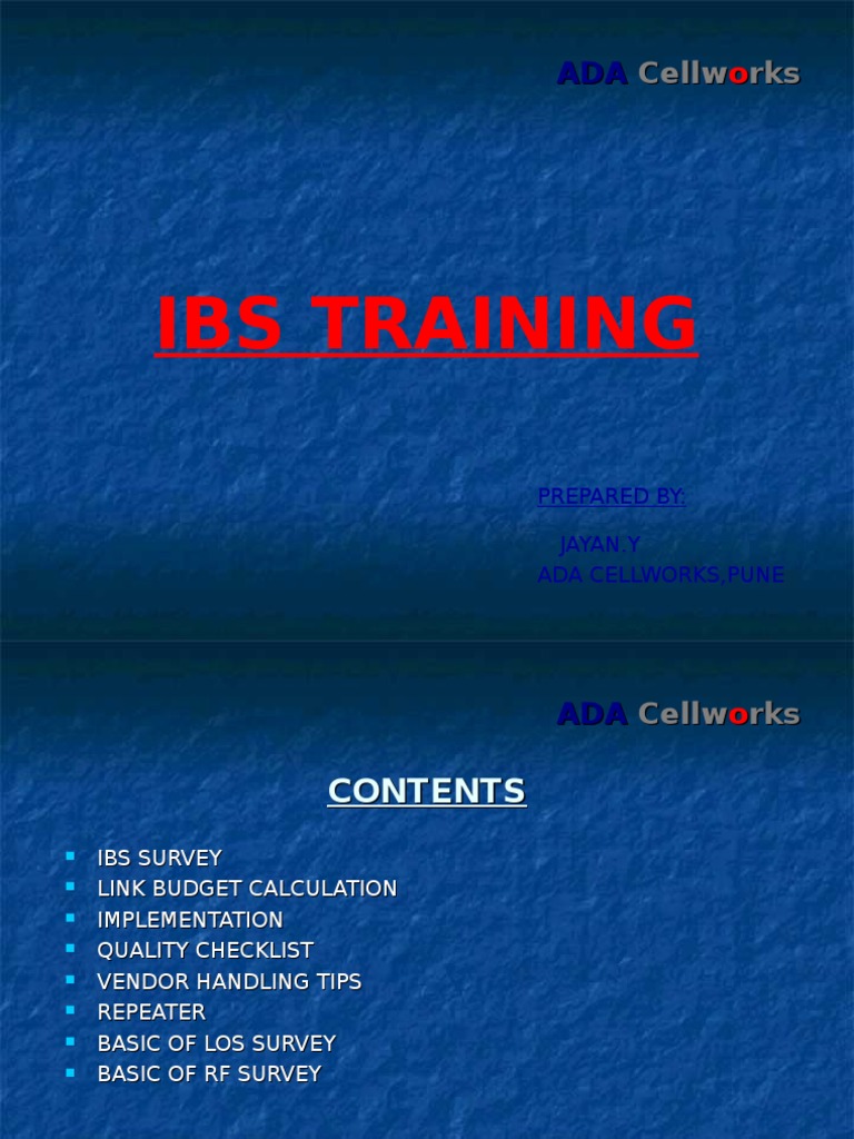 IBS Training Module | PDF | Broadcast Engineering | Telecommunications ...