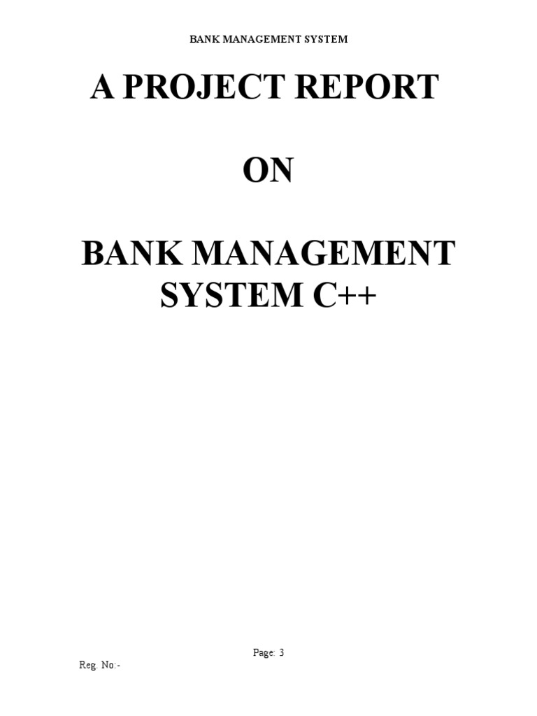 Bank Management System Project Report: An Overview of the Proposed ...
