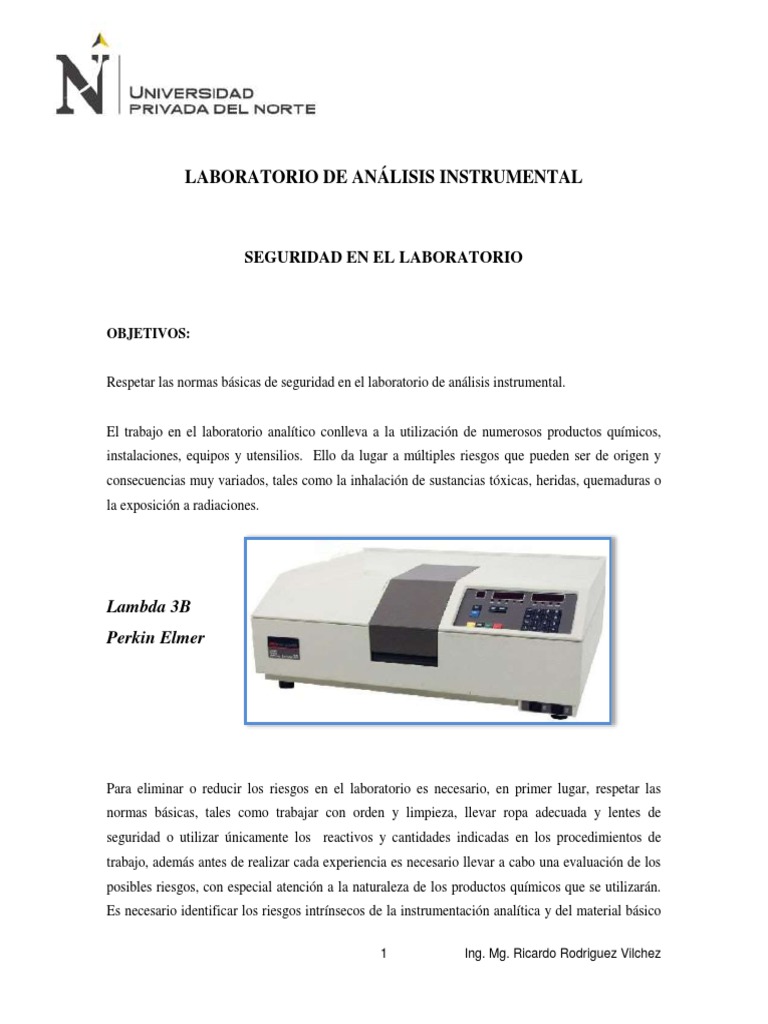 UPN Manual 1 Seguridad de Laboratorio | PDF | Laboratorios ...